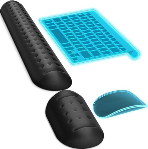 Ktrio Upgrade Memory Foam Keyboard Wrist Rest Set Massage Holes
