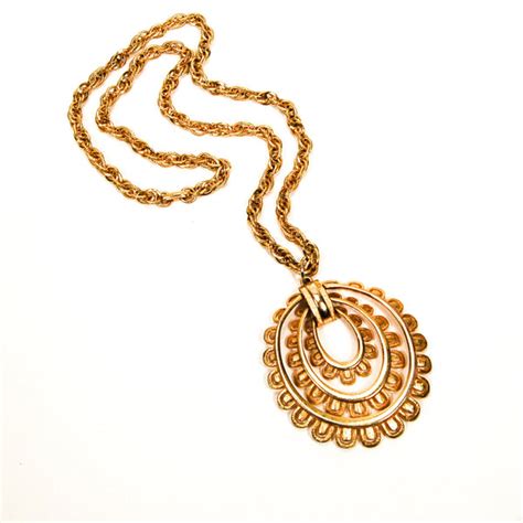 Gold Scalloped Medallion Statement Necklace Vintage Meet Modern Jewelry