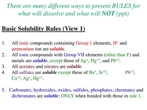 PPT Solubility Rules PowerPoint Presentation Free Download ID