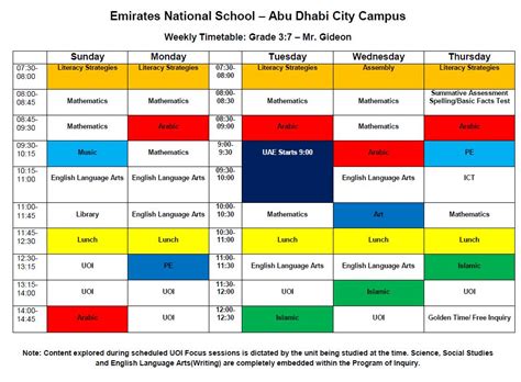 Timetable Grade 3 Ens Adc