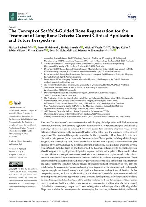 Pdf The Concept Of Scaffold Guided Bone Regeneration For The Treatment Of Long Bone Defects
