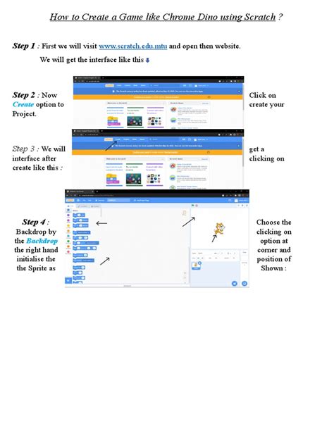 How To Create A Game Like Chrome Dino Using Scratch Download Free Pdf