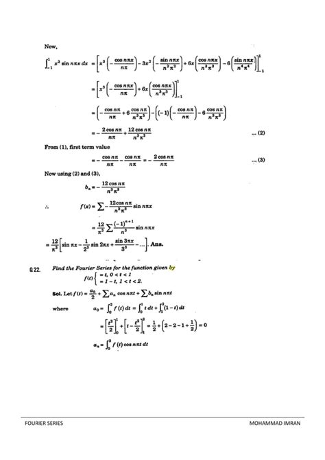 Solved Examples In Fourier Series Pdf Solved Examples In Fourier Series Pdf