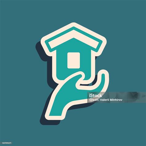 녹색 배경에 고립 된 노숙자 아이콘에 대한 녹색 쉼터 비상 주택 집없이 사람들 범프와 거지를위한 임시 거주지 긴 그림자 스타일