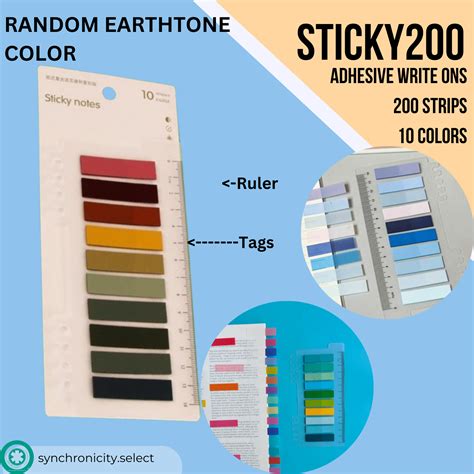 Sticky Adhesive Write Ons Set Strips In Colors With