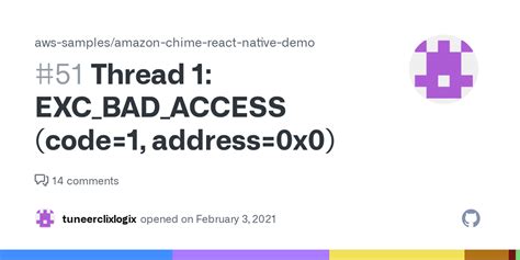 thread 1 exc bad access code 1 address 0x0 · issue 51 · aws samples amazon chime react