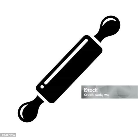 베이커리 롤링 핀 간단한 평면 아이콘 벡터 일러스트 레이 션 빵에 대한 스톡 벡터 아트 및 기타 이미지 빵 목재 재료