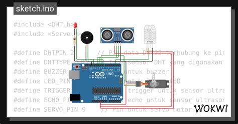 Program Servo Dan Ultrasonik Wokwi Esp32 Stm32 Arduino Simulator