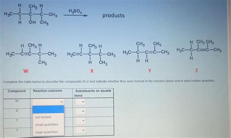 Solved H CHE H H SO H3C c 1 CH₃ I O I products H OH CH3 H Chegg com