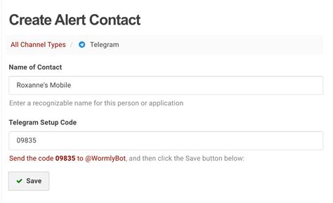 Telegram Alerts Wormly Monitoring