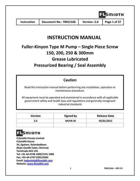 70012166 Fk Pump Manual Pdf