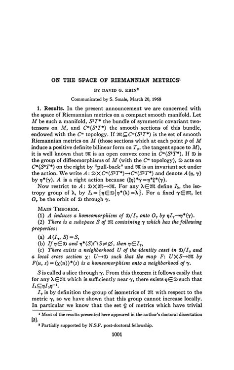 Pdf On The Space Of Riemannian Metrics