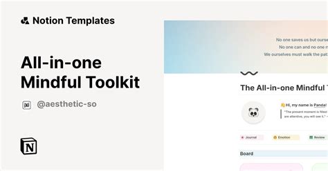 All In One Mindful Toolkit Template By Aestheticso Notion Marketplace