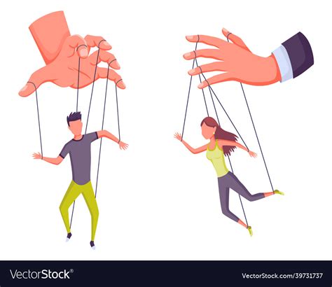 Puppeteer Hands Controlling Puppets Manipulator Vector Image Puppeteer Hands Controlling Puppets Manipulator Vector Image