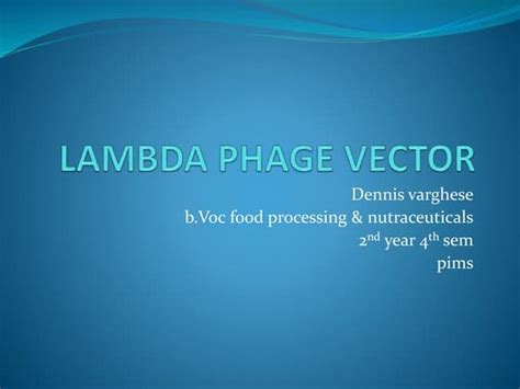 Cosmids Vector Ppt
