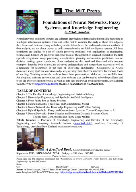 Pdf Foundations Of Neural Networks Fuzzy Systems And Knowledge Engineering