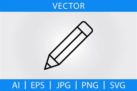 Vector Pencil Outline Icon Graphic By Muhammad Ali Creative Fabrica