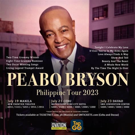 A Whole New World Peabo Bryson To Hold Concert In Cebu