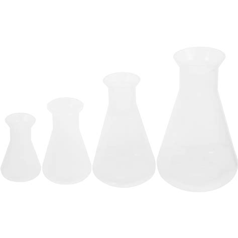 Itselfer 4pcs Erlenmeyer Flasks Laboratory Experimental Flask Scale