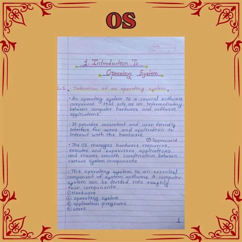 Os Handwritten Notes Topperworld