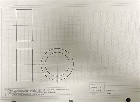 Ortho Drawing To Isometric Drawing Name Instructions ENGR