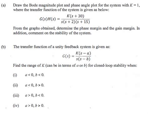 Solved Draw The Bode Magnitude Plot And Phase Angle Plot For Chegg