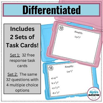Simplifying Exponents Task Cards By Algebra Elevated TpT