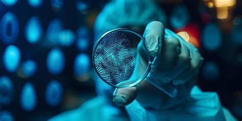 premium photo analyzing fingerprint evidence for forensic examination