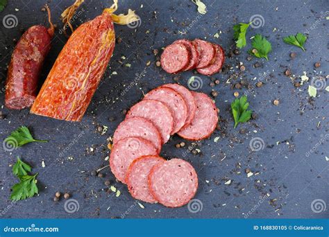 Salami Slices Stock Image Image Of Food Toast Slices 168830105