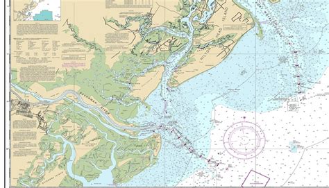 1983 Savannah River Map Print Vintage Georgia Wall Art Etsy