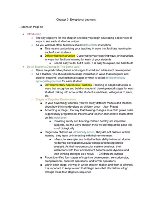 Class Notes Educ 201 Introduction To Education Educ201 Chapter 3 Exceptional Learners
