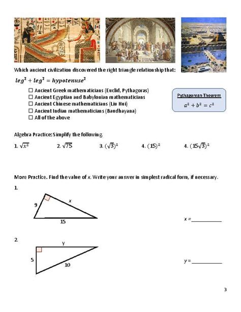 Lesson 82 The Pythagorean Theorem Notes And Worksheet By Jason Berta