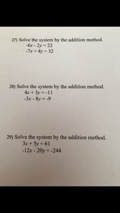 Solved Solve The System By The Addition Method 6x 2y