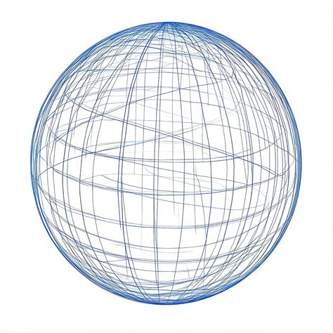Blue Wireframe Sphere Lines Art Free Photo Illustration Rawpixel