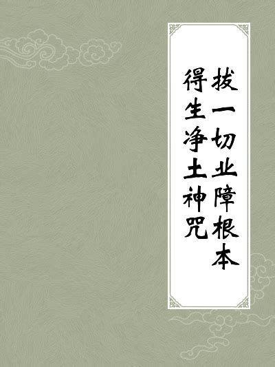拔一切业障根本得生净土神咒图册 360百科