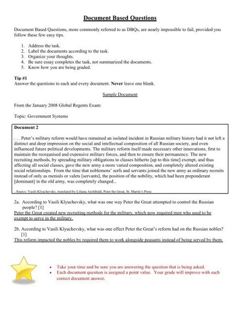 Dbq Writing Tips