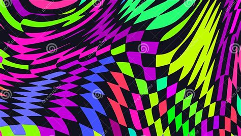 Distorted Twisted Checkered Background Trippy Strip Psychedelic