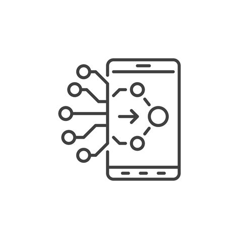 Neural Network Technology In Smartphone Vector Concept Line Icon Vector Art At Vecteezy