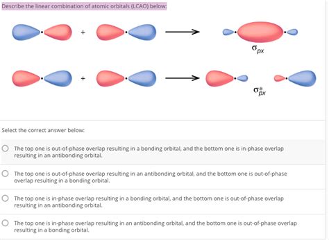 Solved Describe The Linear Combination Of Atomic Orbitals