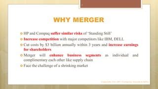 Case Study Analysis Hp And Compaq Pdf Mergers And Acquisitions Business Banking Finance