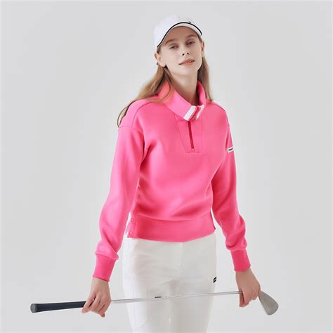 클리브랜드 골프웨어 105 추가할인 와이드카라넥 밑단옆트임 여성 반집업 긴팔티셔츠cgwts23711hp