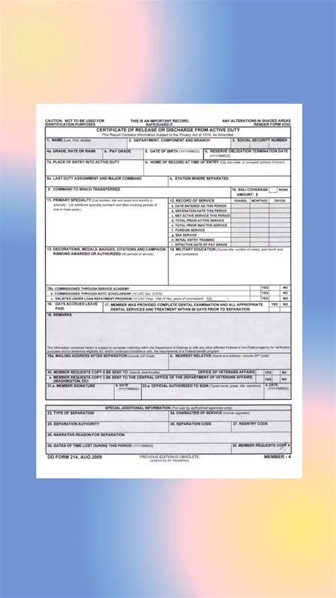 A Form Dd 214 Is Given To Every Service Member Of The Us Armed Forces Who Gets An Honorable
