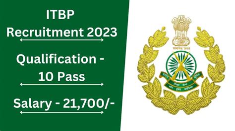 Itbp Recruitment 2023 Qualification 10 Pass Salary 21700 Govt