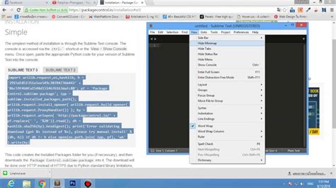 Sublime Text 3 สอนลงแพ็คเกจเสริม Install Package Control Youtube