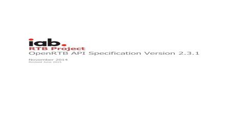 rtb project openrtb api specification version 2 3 · rtb project openrtb