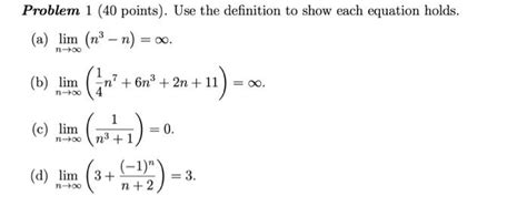 Solved Problem 1 40 Points Use The Definition To Show