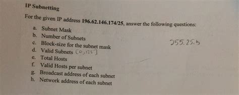 Answered A Subnet Mask B Number Of Subnata Bartleby