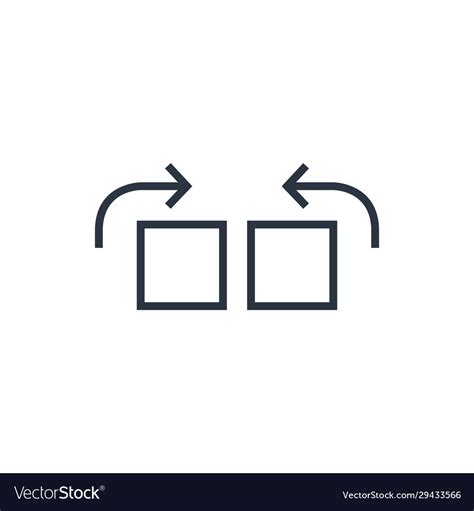Rotate Element Square And Arrow 90 Degree Angle Vector Image