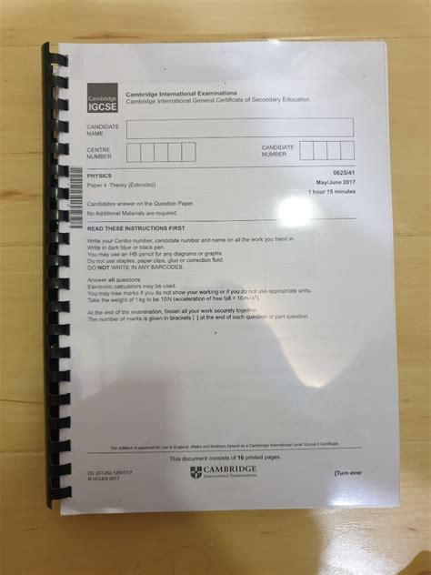 IGCSE Physics P Past Year Paper Hobbies Toys Books Magazines