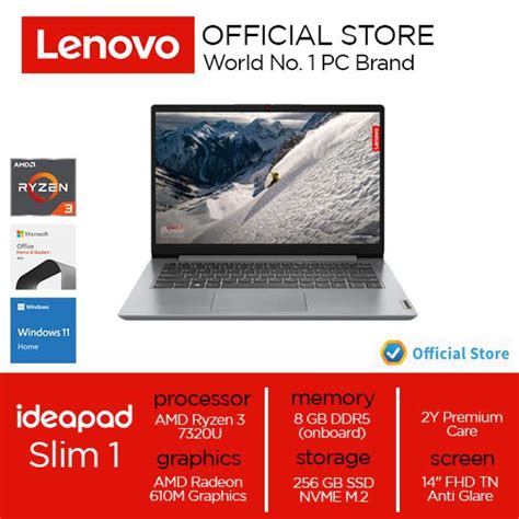 Jual Lenovo Ideapad Slim Amn Ryzen U Gb Gb W Ohs Cloud Grey Di Seller Lenovo